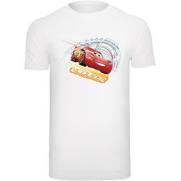F4NT4STIC T-Shirt 'Disney Cars Lightning McQueen' Herren Größe L gelb / petrol / rot / weiß