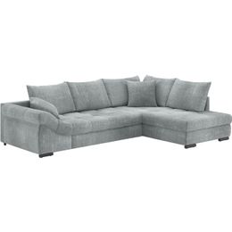 Ecksofa MR. COUCH, B:303cm H:86cm T:202cm, silber, Dolce (100% Polyester), Wohnzimmer, Sofas, "Allegro DuraFlex, L-Form", Hochschl&auml;fer-Bettauszug,