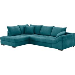 Ecksofa MR. COUCH, B:303cm H:86cm T:202cm, blau, Memphis (Grundgewebe - 100% Polyester; Nutzschicht- 90% Polyester / 10% Polyamide), Wohnzimmer,