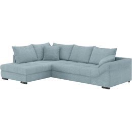 Ecksofa MR. COUCH, B:303cm H:86cm T:202cm, blau, Stripes (92% Polyester / 8% Nylon), Wohnzimmer, Sofas, "Allegro, L-Form", mit