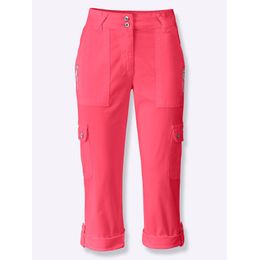 Heine Damen Cargohose, pink, Gr. 48, unifarben, 98% Baumwolle, 2% Elasthan, Hosen