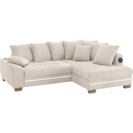 Ecksofa MR. COUCH, B:243cm H:88cm T:190cm, beige, Novaclean Avanti (100% Polyester), Wohnzimmer, Sofas, "Nikita II, L-Form", RGB-LED,