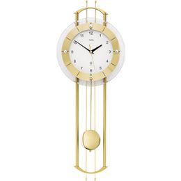 AMS Damen Funk-Pendelwanduhr "F5257", B/H/L: 24cm x 7cm x 68cm, gold, Wanduhren, Quarzuhr, Metall-/Kunststoffgeh&auml;use,Esszimmer,Wohnzimmer