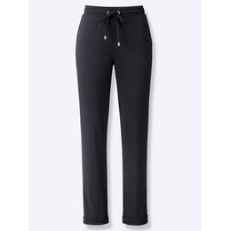 Heine Damen 7/8-Hose, schwarz, Gr. 48, unifarben, 80% Polyamid, 20% Elasthan, Hosen