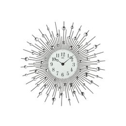 AMS Wanduhr "9380", Ø 60cm, silber, Wanduhren, Quarzuhr,Wohnzimmer,Esszimmer,Küche,Arbeitszimmer,Büro,Flur