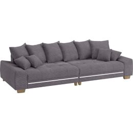 Big-Sofa MR. COUCH, B:300cm H:88cm T:118cm, grau, Stripes (92% Polyester / 8% Nylon), Sofas, "Nikita II", mit RGB-LED, Bluetooth-Soundsystem,