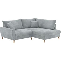 Ecksofa MR. COUCH, B:230cm H:71cm T:190cm, silber, Dolce (100% Polyester), Wohnzimmer, Sofas, "Blackburn II, L-Form", Mit Kaltschaumpolsterung bis