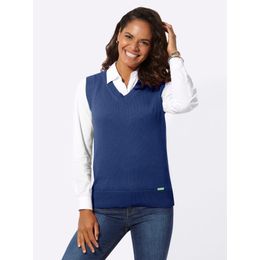 Casual Looks Damen Pullunder "Pullunder", blau, Gr. 40, unifarben, 50% Baumwolle, 50% Polyacryl, Pullover