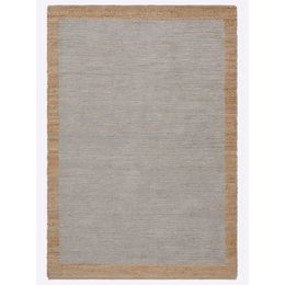 Teppich HEINE HOME, B:120cm H:6mm L:180cm, grau, Baumwolle, Jute, Polyester, Viskose, Wohnzimmer, Teppiche