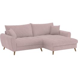 Ecksofa MR. COUCH, B:246cm H:71cm T:170cm, rosa, Stripes (92% Polyester / 8% Nylon), Wohnzimmer, Sofas, "Blackburn II, L-Form", Mit