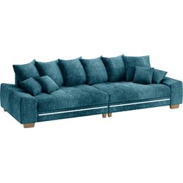 Big-Sofa MR. COUCH, B:300cm H:88cm T:118cm, blau, Dolce (100% Polyester), Sofas, "Nikita II", mit RGB-LED Beleuchtung, wahlweise mit Kaltschaum