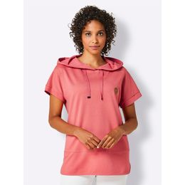 Damen Kapuzensweatshirt, pink, Gr. 36, CREATION L PREMIUM, unifarben, 48% Baumwolle, 48% Modal, 4% Elasthan, Sweatshirts