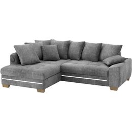 Ecksofa MR. COUCH, B:243cm H:88cm T:190cm, grau, Dolce (100% Polyester), Wohnzimmer, Sofas, "Nikita II, L-Form", RGB-LED, Bluetooth-Soundsystem,