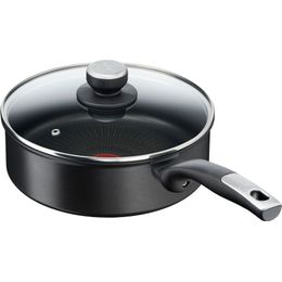 Tefal Schmorpfanne "Unlimited", Ø 24cm + Höhe 8cm, schwarz, Pfannen, kratzfest, Induktion, Temperaturanzeiger, Made In France, Ø 24 cm