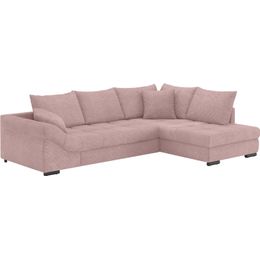 Ecksofa MR. COUCH, B:303cm H:86cm T:202cm, rosa, Stripes (92% Polyester / 8% Nylon), Wohnzimmer, Sofas, "Allegro, L-Form", mit
