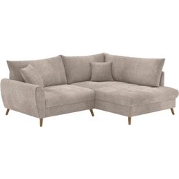 Ecksofa MR. COUCH, B:230cm H:71cm T:190cm, grau, Dolce (100% Polyester), Wohnzimmer, Sofas, "Blackburn II, L-Form", Mit Kaltschaumpolsterung bis 140