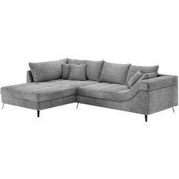 Ecksofa MR. COUCH, B:317cm H:98cm T:228cm, grau, Dolce (100% Polyester), Wohnzimmer, Sofas, "Portofino, L-Form", Mit Kaltschaumpolsterung, bis 140 kg