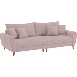 Big-Sofa MR. COUCH, B:260cm H:71cm T:108cm, rosa, Stripes (92% Polyester / 8% Nylon), Sofas, "Blackburn II", Mit Kaltschaumpolsterung bis 140 kg
