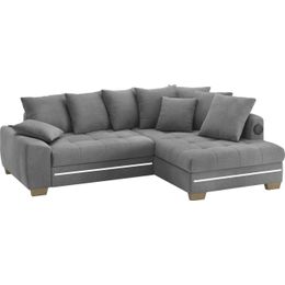 Ecksofa MR. COUCH, B:243cm H:88cm T:190cm, grau, Memphis (Grundgewebe - 100% Polyester; Nutzschicht- 90% Polyester / 10% Polyamide), Wohnzimmer,