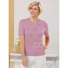 CLASSIC Damen Kurzarmpullover "Pullover", rosa, Gr. 38, unifarben, 100% Polyacryl, Pullover