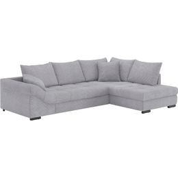 Ecksofa MR. COUCH, B:303cm H:86cm T:202cm, grau, Stripes (92% Polyester / 8% Nylon), Wohnzimmer, Sofas, "Allegro, L-Form", mit