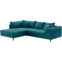 Ecksofa MR. COUCH, B:317cm H:98cm T:228cm, blau, Memphis (Grundgewebe - 100% Polyester; Nutzschicht- 90% Polyester / 10% Polyamide), Wohnzimmer,
