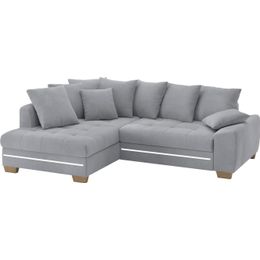 Ecksofa MR. COUCH, B:243cm H:88cm T:190cm, grau, Memphis (Grundgewebe - 100% Polyester; Nutzschicht- 90% Polyester / 10% Polyamide), Wohnzimmer,