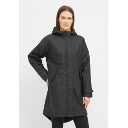 Derbe Damen Regenmantel "Traveby_plain", schwarz, Gr. 38, Obermaterial: 100% Polyester; Futter: 100% Polyester, Mäntel, wasserabweisend, winddicht,