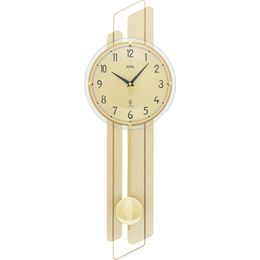 AMS Funk-Pendelwanduhr, B/H/L: 24cm x 8cm x 66cm, gold, Wanduhren, Quarzuhr,Holzgehäuse,Esszimmer,Wohnzimmer,Made in Germany