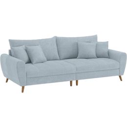 Big-Sofa MR. COUCH, B:260cm H:71cm T:108cm, blau, Stripes (92% Polyester / 8% Nylon), Sofas, "Blackburn II", Wahlweise mit Kaltschaumpolsterung bis
