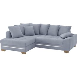 Ecksofa MR. COUCH, B:243cm H:88cm T:190cm, blau, Memphis (Grundgewebe - 100% Polyester; Nutzschicht- 90% Polyester / 10% Polyamide), Wohnzimmer,