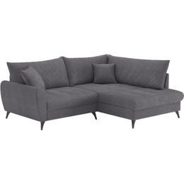 Ecksofa MR. COUCH, B:230cm H:71cm T:190cm, grau, Stripes (92% Polyester / 8% Nylon), Wohnzimmer, Sofas, "Blackburn II, L-Form", Mit
