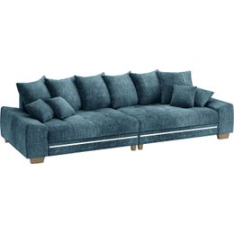 Big-Sofa MR. COUCH, B:300cm H:88cm T:118cm, blau, Dolce (100% Polyester), Sofas, "Nikita II", mit RGB-LED Beleuchtung, Kaltschaumpolsterung bis 140