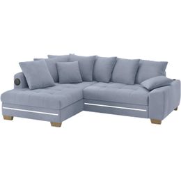 Ecksofa MR. COUCH, B:243cm H:88cm T:190cm, blau, Memphis (Grundgewebe - 100% Polyester; Nutzschicht- 90% Polyester / 10% Polyamide), Wohnzimmer,