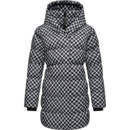 Ragwear Damen Steppmantel "Niara Print", schwarz, Gr. XXL, Obermaterial: 100% Polyester, Innenfutter: 100% Polyester, Wattierung: 100% Polyester,