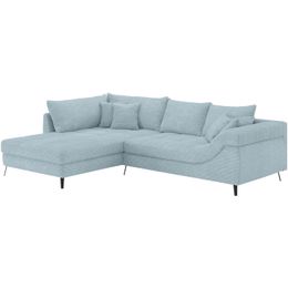 Ecksofa MR. COUCH, B:317cm H:98cm T:228cm, blau, Stripes (92% Polyester / 8% Nylon), Wohnzimmer, Sofas, "Portofino, L-Form", Mit