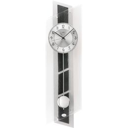 AMS Funk-Pendelwanduhr "F5217", B/H/L: 24cm x 10cm x 85cm, silber, Wanduhren, Quarzuhr, Holz-/Metallgehäuse,Esszimmer,Wohnzimmer