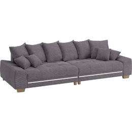 Big-Sofa MR. COUCH, B:300cm H:88cm T:118cm, grau, Stripes (92% Polyester / 8% Nylon), Sofas, "Nikita II", mit RGB-LED Beleuchtung,