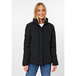 Cecil Damen Steppjacke, schwarz, Gr. XS, unifarben, Stoff, Obermaterial: 100% Polyester, Futter: 100% Polyester, Füllung: 100% Polyester, Jacken, mit