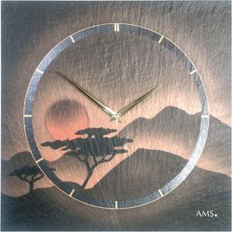 AMS Wanduhr "W9515", B/H/L: 30cm x 30cm, schwarz, Wanduhren, Made in Germany,Schiefer,Wohnzimmer,Esszimmer,Küche,Arbeitszimmer