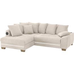 Ecksofa MR. COUCH, B:243cm H:88cm T:190cm, beige, Novaclean Avanti (100% Polyester), Wohnzimmer, Sofas, "Nikita II, L-Form", RGB-LED,