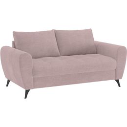 2,5-Sitzer MR. COUCH, B:180cm H:71cm T:90cm, rosa, Stripes (92% Polyester / 8% Nylon), Sofas, "Blackburn II", Mit Kaltschaumpolsterung bis 140 kg