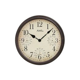 AMS Damen Wanduhr "W9463", &Oslash; 42cm, braun, Wanduhren, Quarzuhr,Wohnzimmer,Esszimmer,K&uuml;che,Arbeitszimmer,B&uuml;ro,Flur