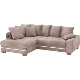 Ecksofa MR. COUCH, B:243cm H:88cm T:190cm, grau, Dolce (100% Polyester), Wohnzimmer, Sofas, "Nikita II, L-Form", RGB-LED, Bluetooth-Soundsystem,