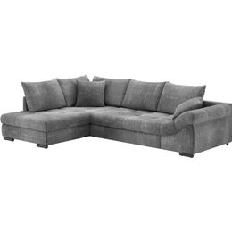 Ecksofa MR. COUCH, B:303cm H:86cm T:202cm, grau, Dolce (100% Polyester), Wohnzimmer, Sofas, "Allegro DuraFlex, L-Form", Hochschläfer-Bettauszug,