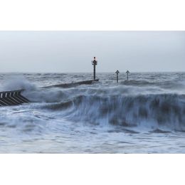 papermoon Fototapete "Strand mit Wellen", B/L: 4,5mm x 2,8mm, Bahnen: 9 Stk. St., bunt, Schlafzimmer, Tapeten