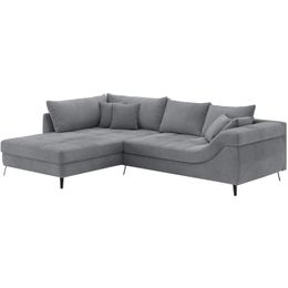 Ecksofa MR. COUCH, B:317cm H:98cm T:228cm, grau, Novaclean Avanti (100% Polyester), Wohnzimmer, Sofas, "Portofino, L-Form", Mit Kaltschaumpolsterung,
