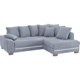 Ecksofa MR. COUCH, B:243cm H:88cm T:190cm, blau, Memphis (Grundgewebe - 100% Polyester; Nutzschicht- 90% Polyester / 10% Polyamide), Wohnzimmer,