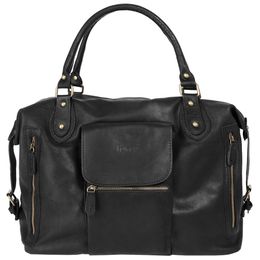 FORTY Damen Shopper, schwarz, Leder, beschichtet, glänzend, Taschen, echt Leder, Made in Italy