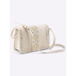 Heine Damen Handtasche, beige, Metall, Viskosemischung, unifarben, Taschen